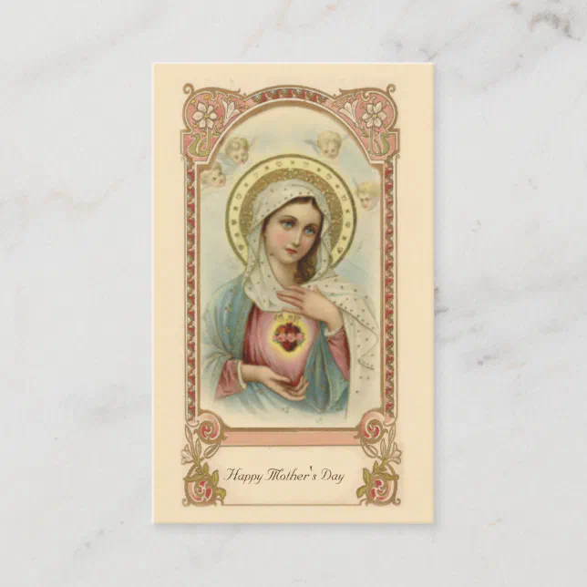 Virgin Mary Mother's Day Remembrance Holy Card | Zazzle