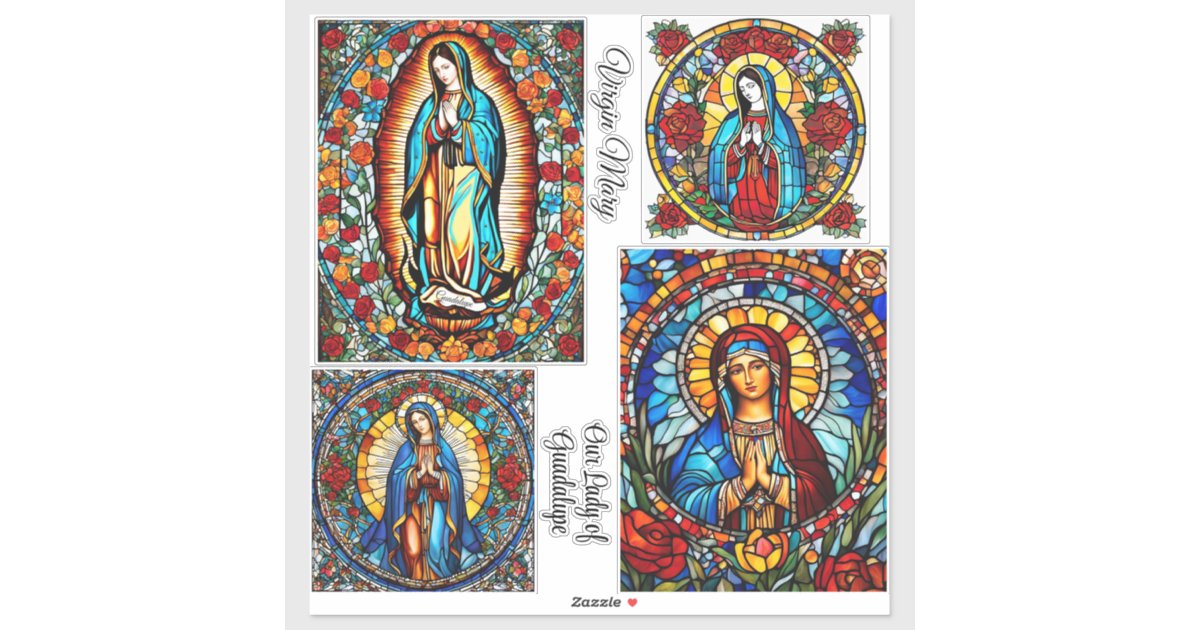 Virgin Mary & Our Lady of Guadalupe 4 Pretty Sticker | Zazzle