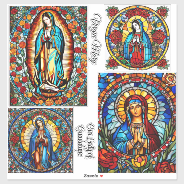 Virgin Mary & Our Lady of Guadalupe 4 Pretty Sticker | Zazzle