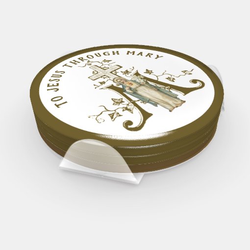 Virgin Mary Religious Catholic Jesus Prayer Coaster Set | Zazzle