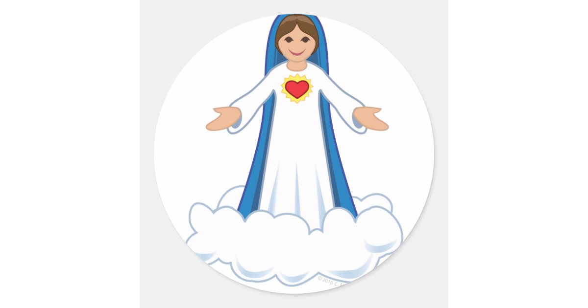 Virgin Mary Round Sticker | Zazzle