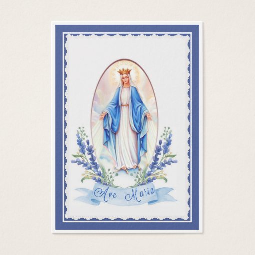 Virgin Mary Spiritual Bouquet Prayer Holy Card | Zazzle