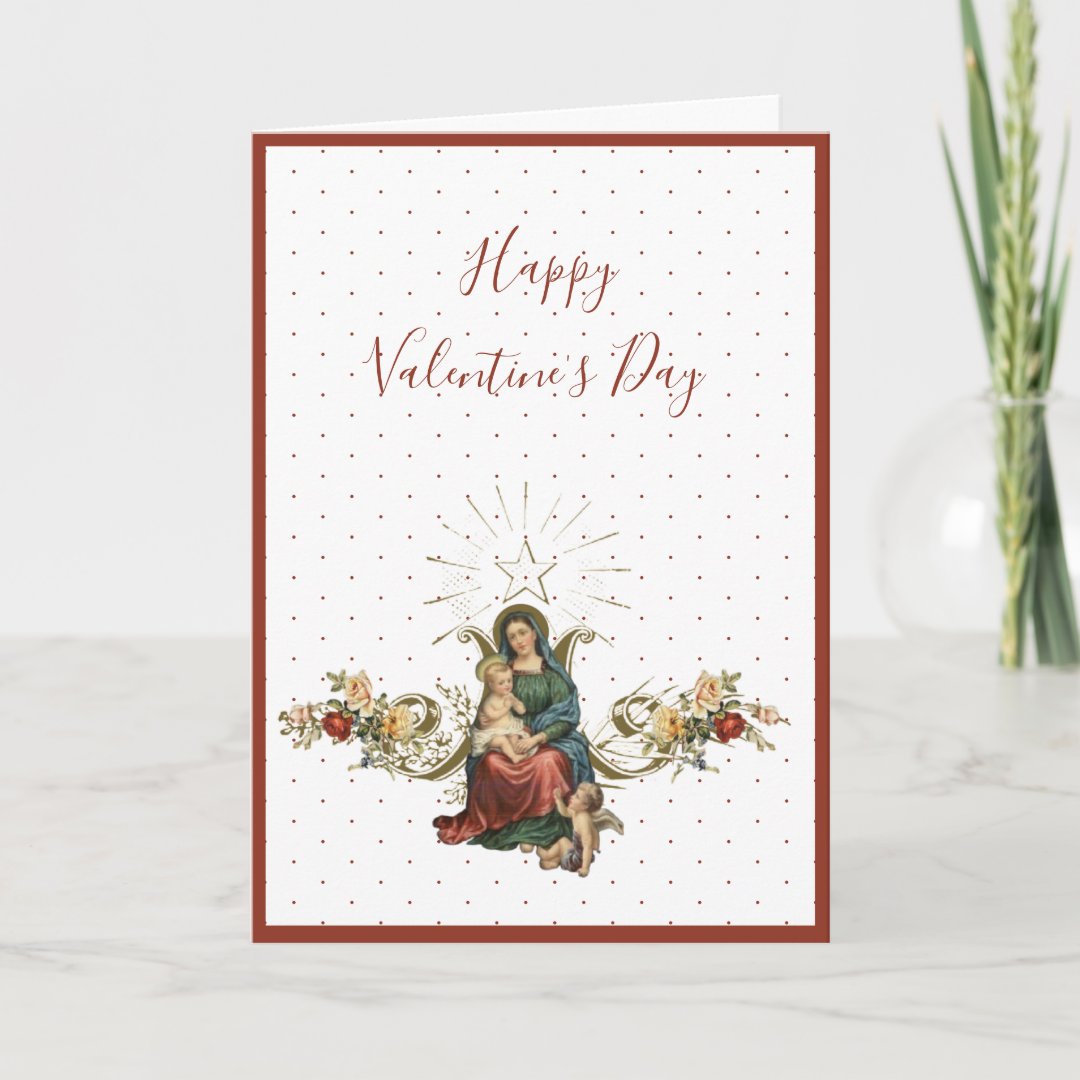 Virgin Mary | Valentines Day | Religious Catholic Card | Zazzle