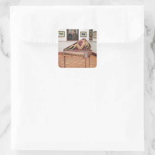 Virginals, painted by Roger Fry Square Sticker | Zazzle