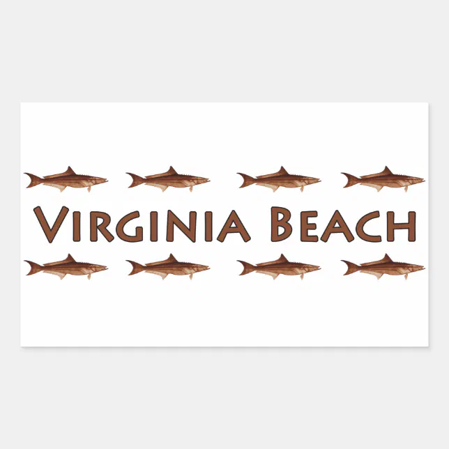 Virginia Beach Cobia Saltwater Fishing Logo Rectangular Sticker | Zazzle