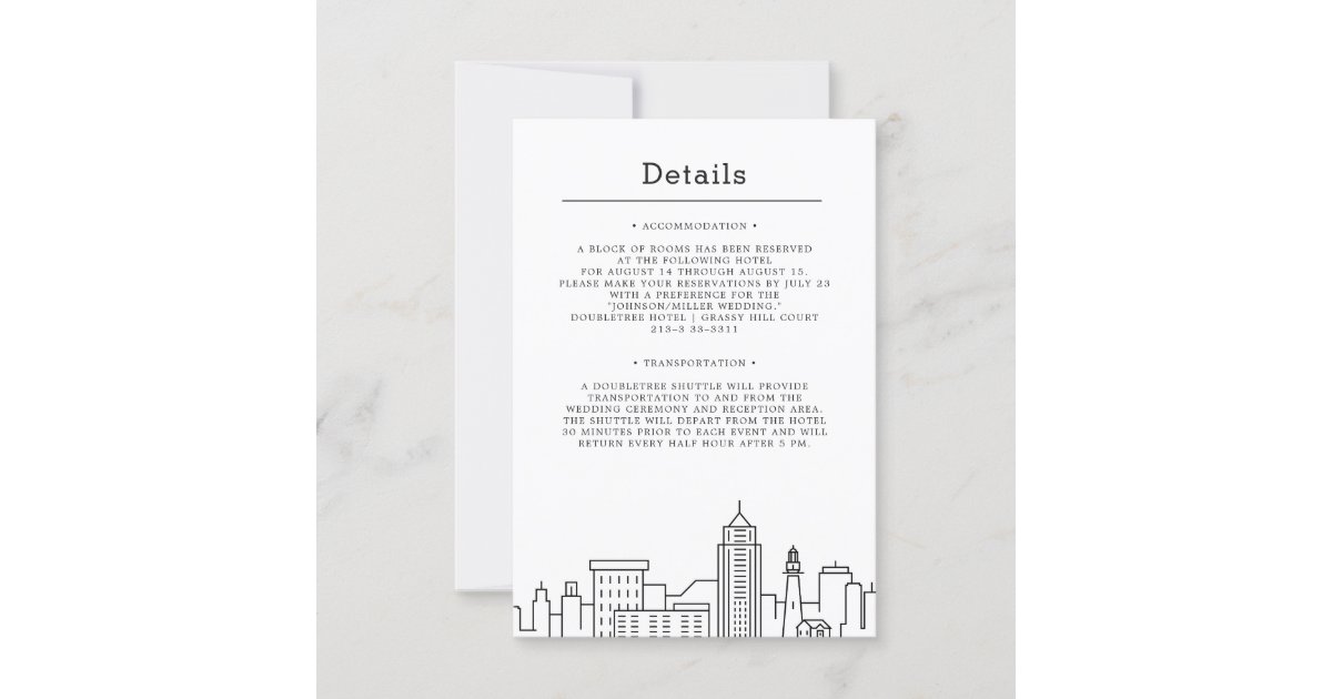 Virginia Beach, Virginia Wedding | Guest Details Invitation | Zazzle