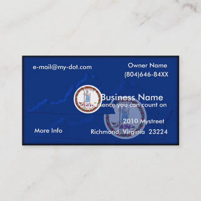 Virginia Business Card | Zazzle