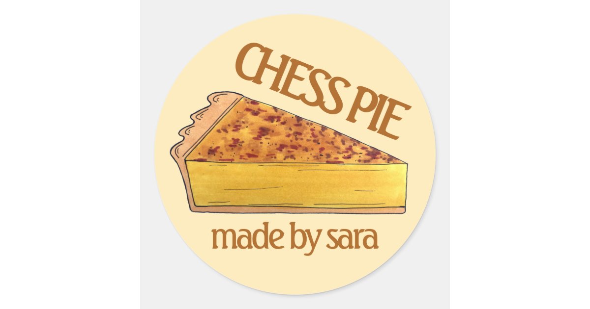 Virginia Chess Pie Southern Dessert Baked By Classic Round Sticker | Zazzle