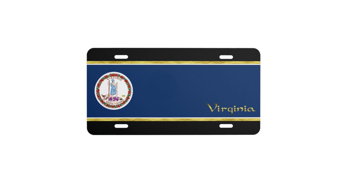 Virginia flag license plate | Zazzle