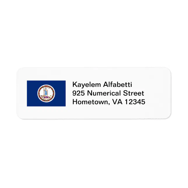 Virginia Flag Return Address Label | Zazzle