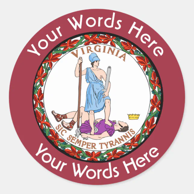 Virginia Great Seal Custom Sticker | Zazzle