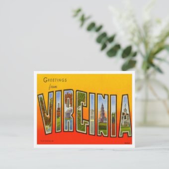 Virginia Greetings From US States Postcard | Zazzle