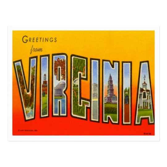 Virginia Greetings From US States Postcard | Zazzle.com