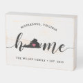 Virginia Home State Rustic Family Name Wooden Box Sign | Zazzle