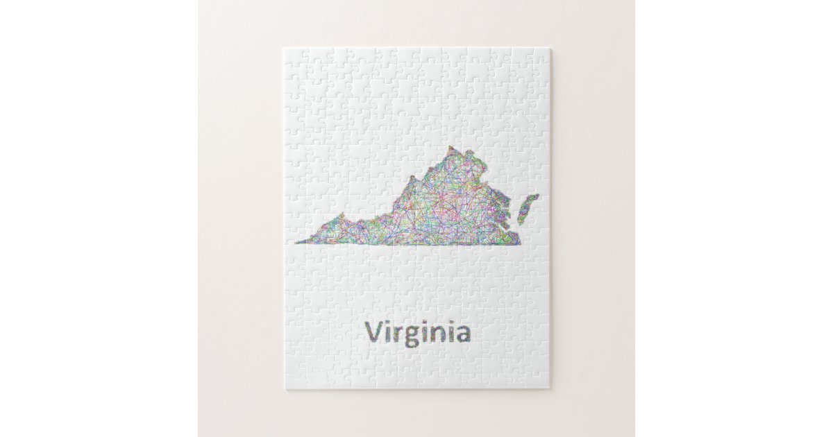Virginia map jigsaw puzzle | Zazzle