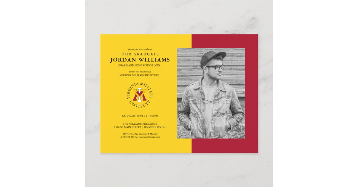 Virginia Military Institute | Graduation Announcement Postcard | Zazzle