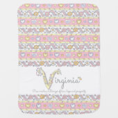 Virginia name and meaning hearts baby blanket | Zazzle