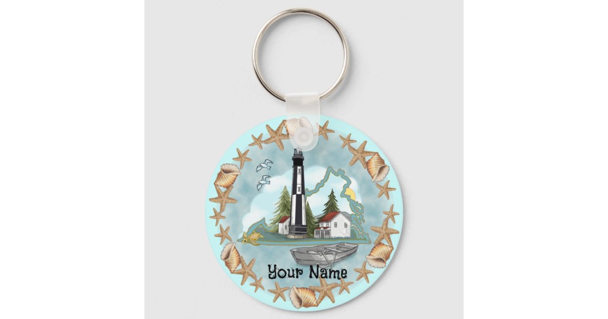 Virginia Shells Lighthouse keychain | Zazzle