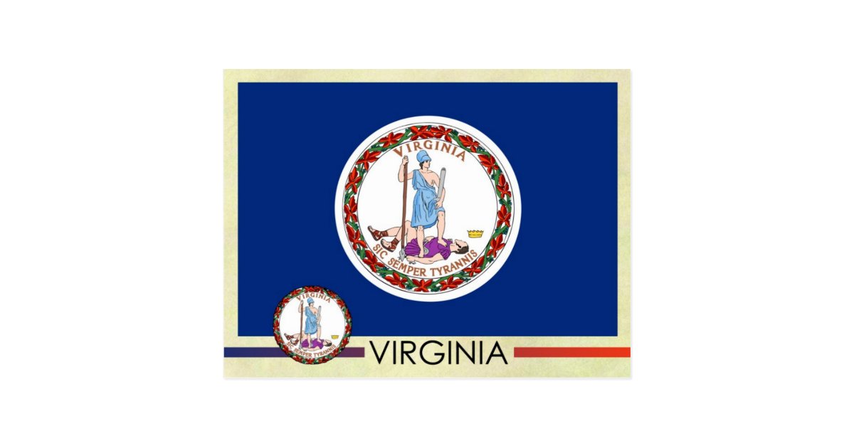 Virginia State Flag and Seal Postcard | Zazzle.com