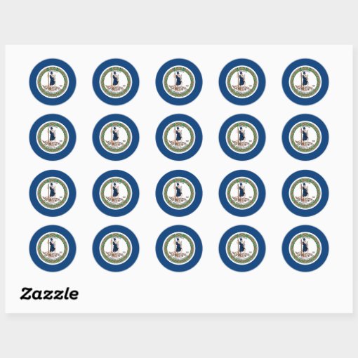Virginia State Flag Classic Round Sticker | Zazzle