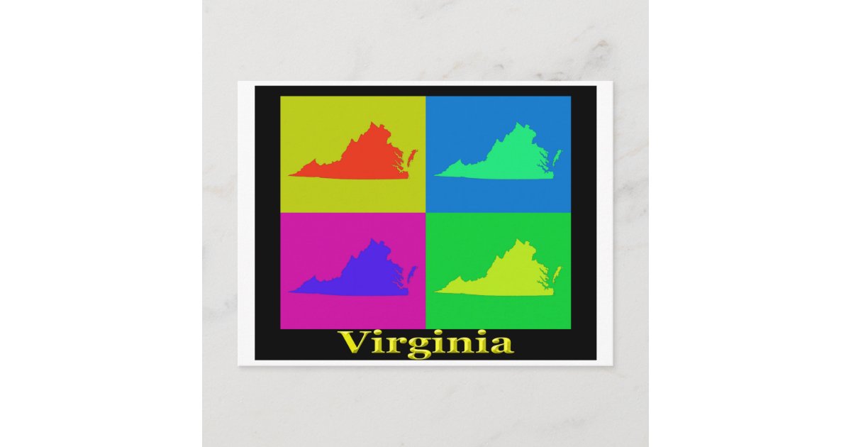 Virginia State Map Postcard | Zazzle