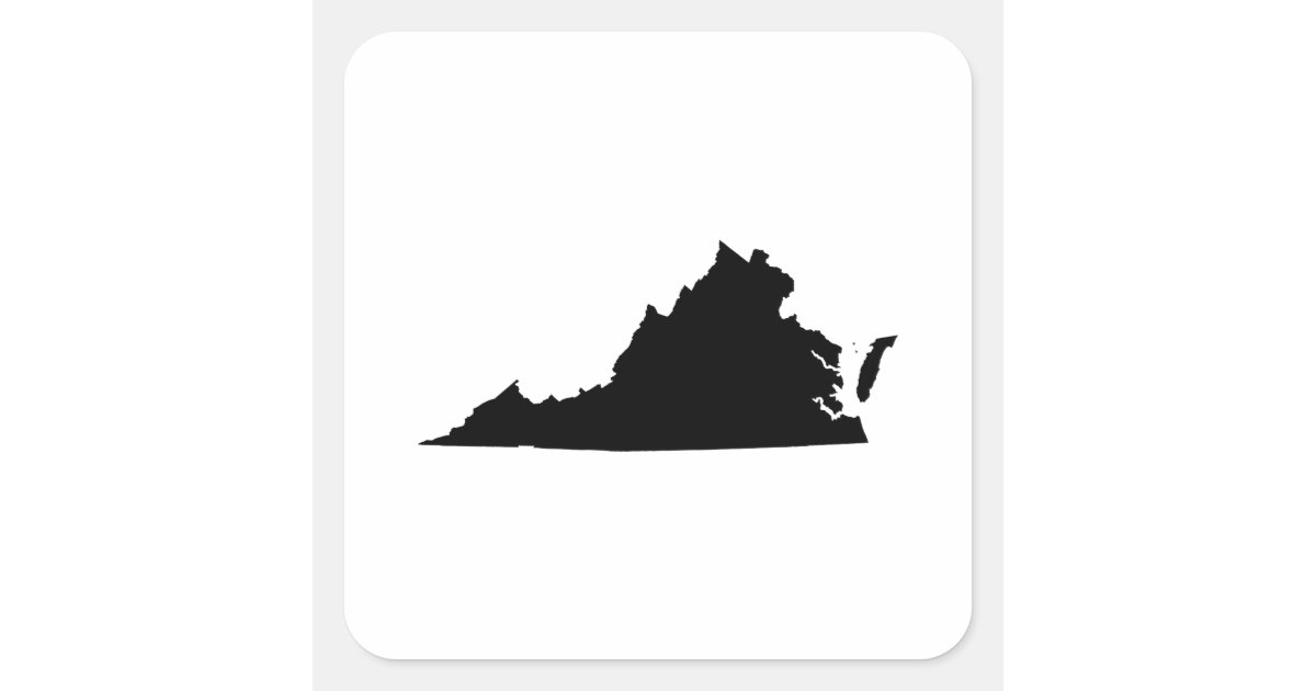 Virginia State Outline Square Sticker | Zazzle