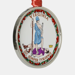 Virginia state seal.jpg metal ornament | Zazzle