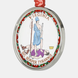 Virginia state seal.jpg metal ornament | Zazzle