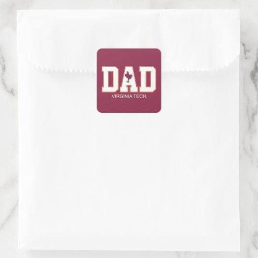 Virginia Tech Dad Square Sticker | Zazzle