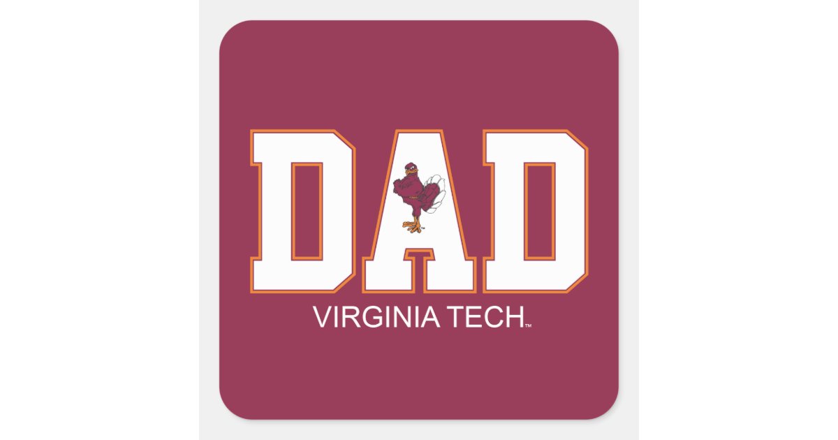 Virginia Tech Dad Square Sticker | Zazzle