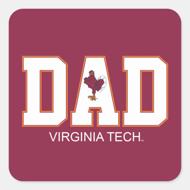 Virginia Tech Dad Square Sticker | Zazzle