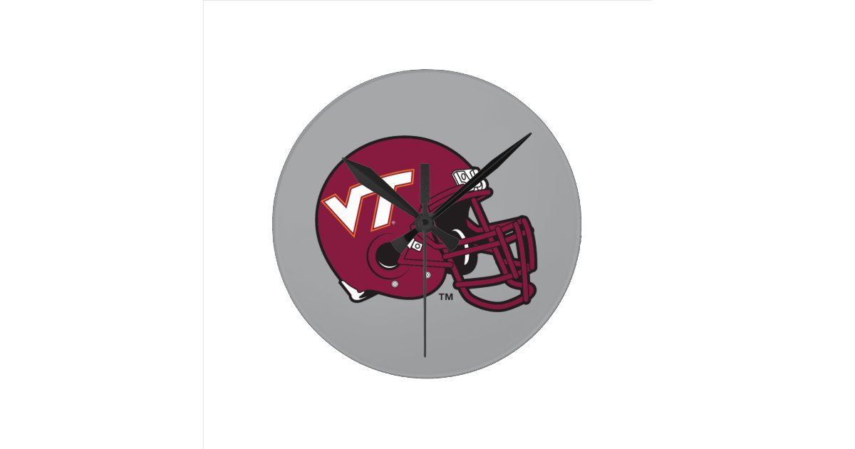Virginia Tech Helmet Round Clock | Zazzle