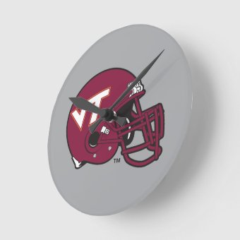 Virginia Tech Helmet Round Clock | Zazzle