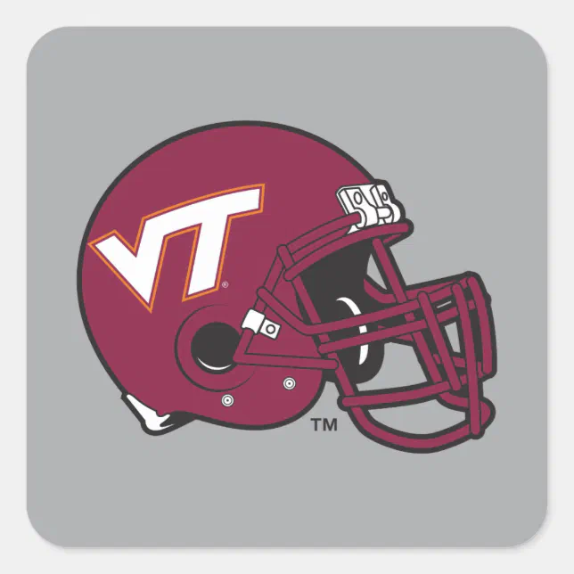Virginia Tech Helmet Square Sticker | Zazzle