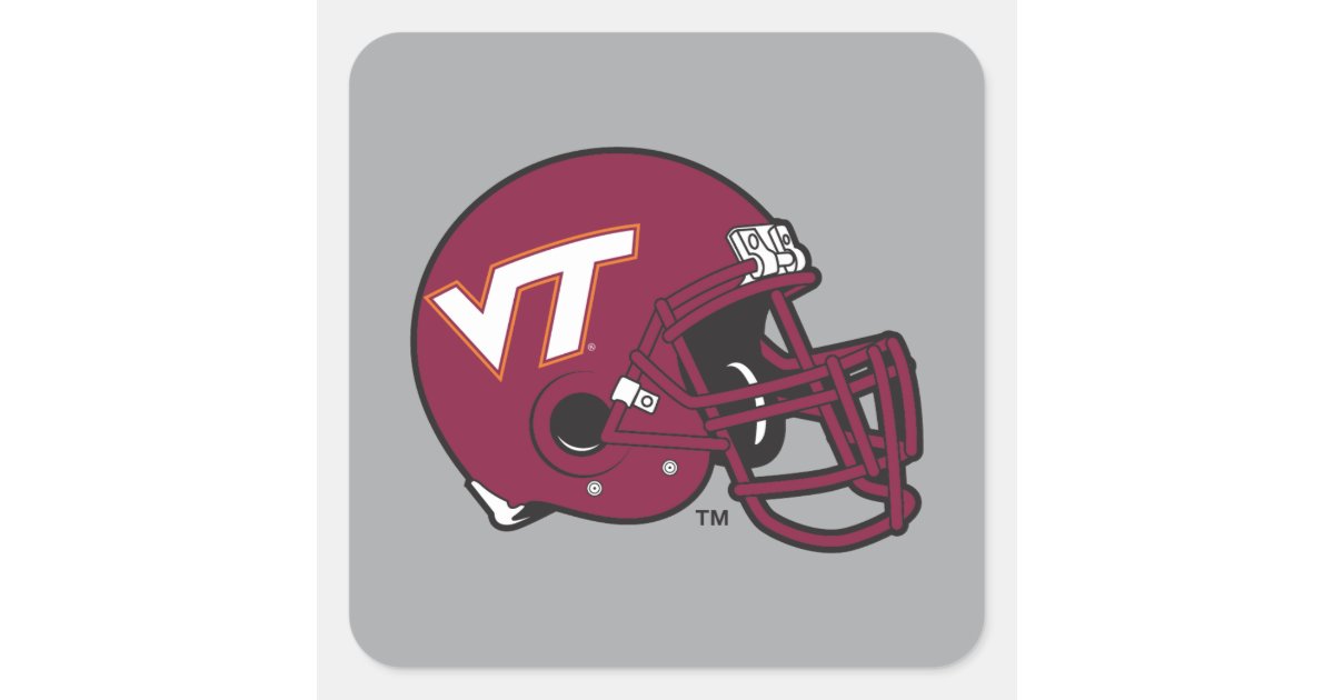 Virginia Tech Helmet Square Sticker | Zazzle