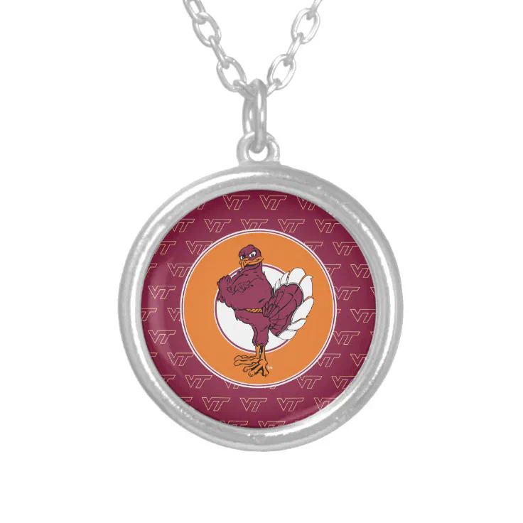 Virginia Tech Hokie Bird Silver Plated Necklace | Zazzle