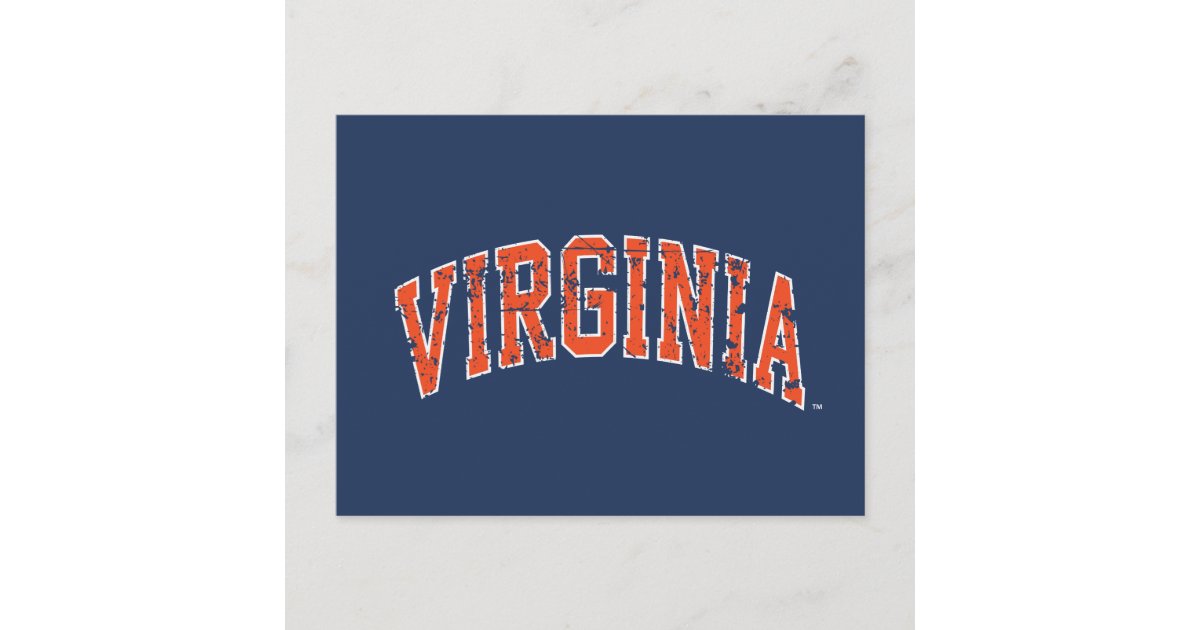 Virginia Wordmark Distressed Invitation Postcard | Zazzle