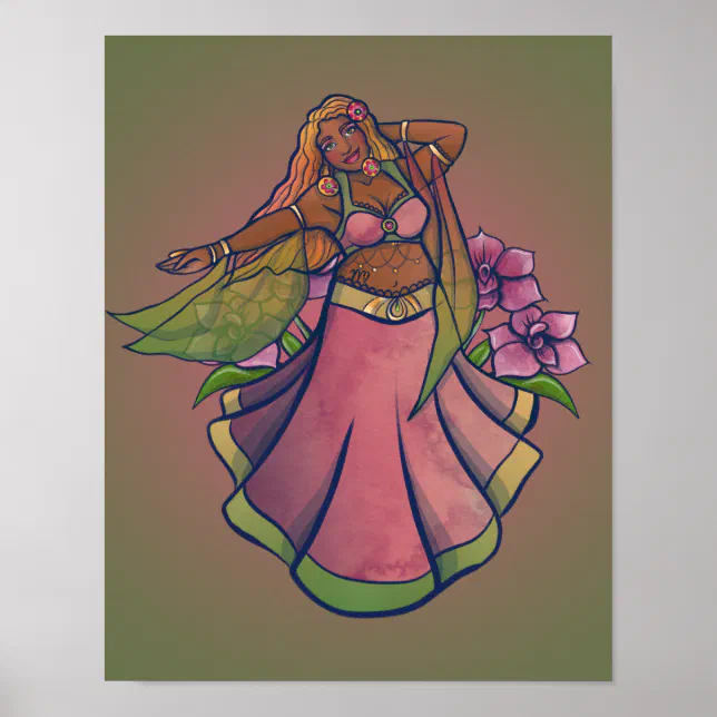 Virgo Belly Dancer Art Bellydance Goddess Poster | Zazzle