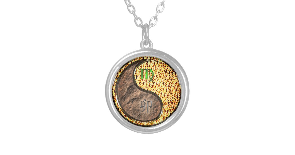 Virgo & Fire Rabbit Silver Plated Necklace | Zazzle