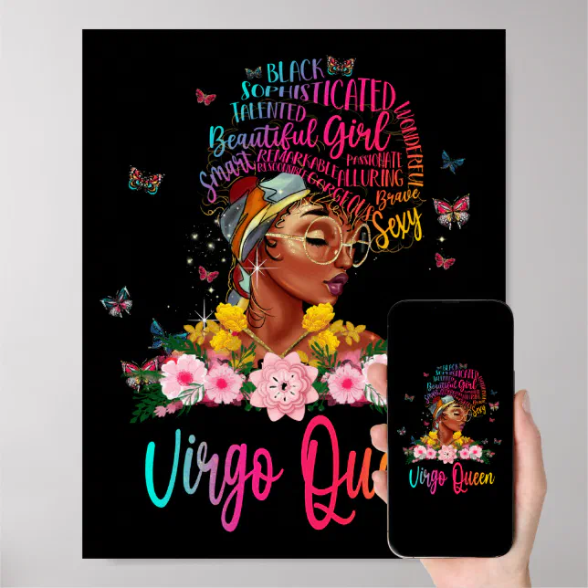 Virgo Queen Black Women Persistent Beautiful Poster | Zazzle