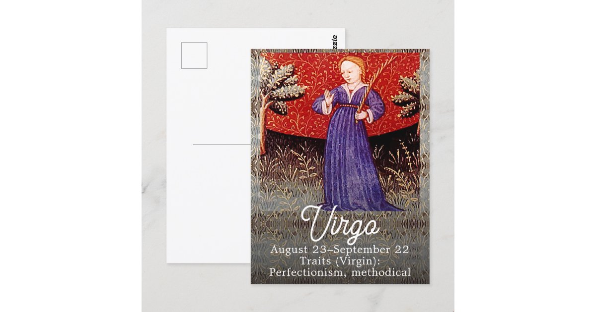 Virgo the Virgin Zodiac Sign Birthday Party Postcard | Zazzle