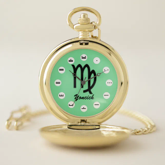 Virgo Zodiac Symbol Standard (Mf) by K Yoncich Pocket Watch | Zazzle