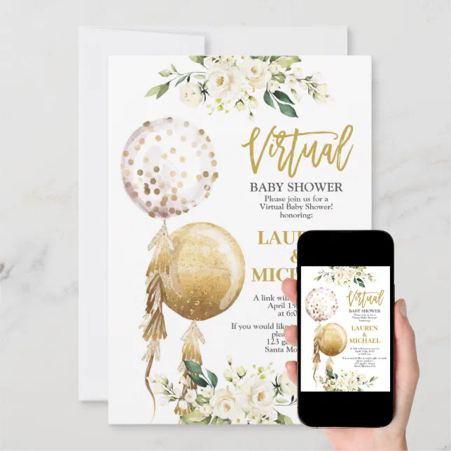 Virtual Baby Shower Invitation | Zazzle