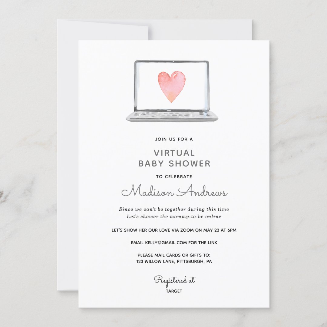 Virtual Baby Shower Invitation | Zazzle