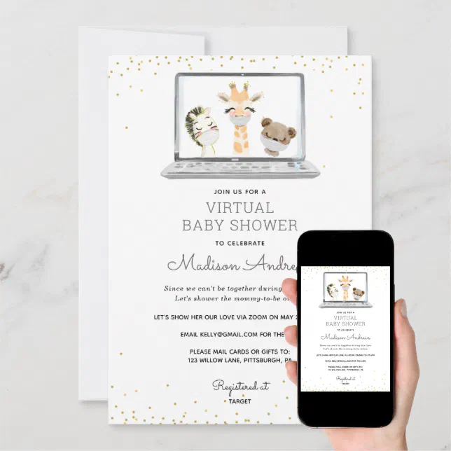 Virtual Baby Shower Invitation | Zazzle