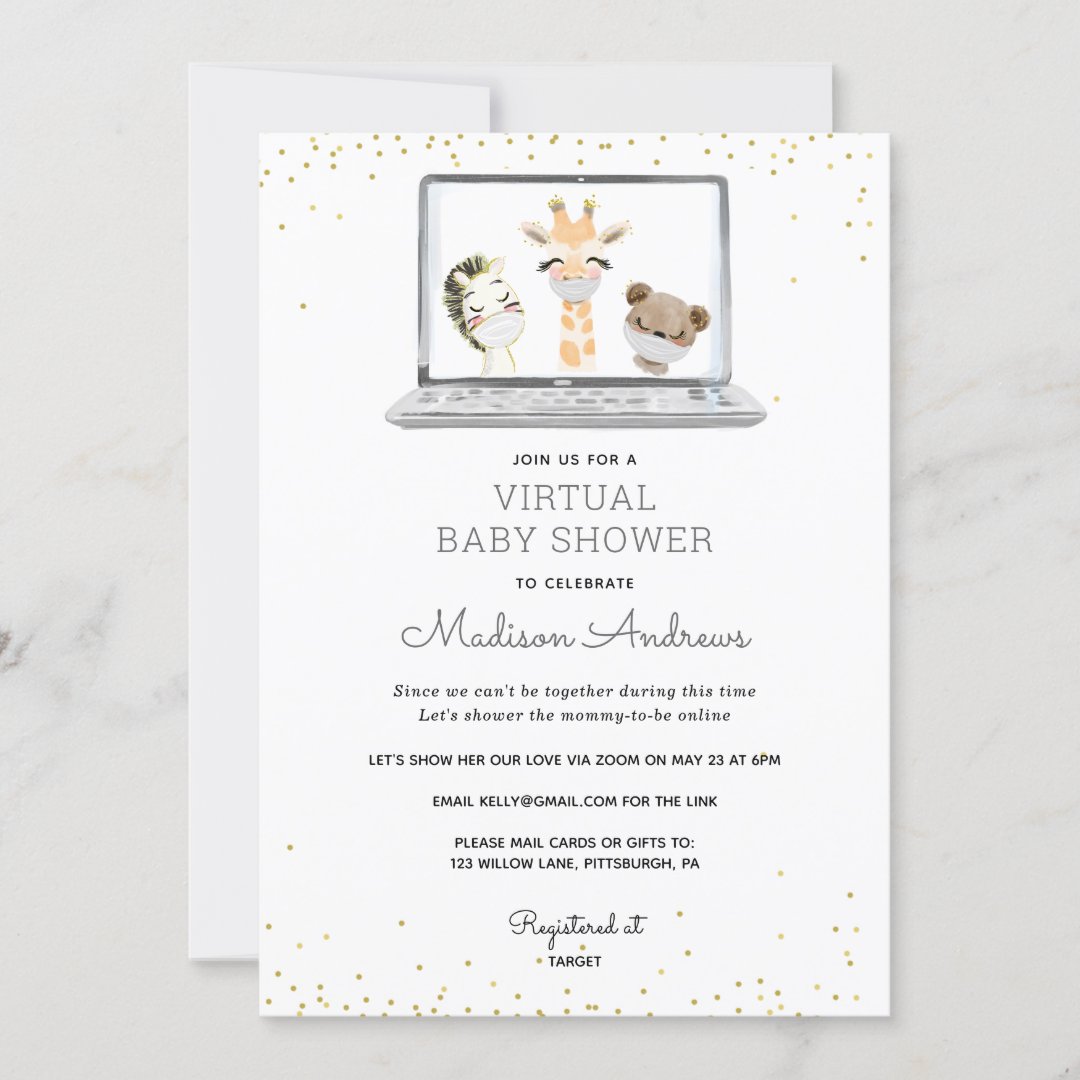 Virtual Baby Shower Invitation | Zazzle