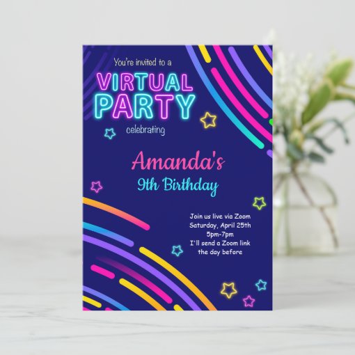 Virtual Birthday Invitation | Zazzle