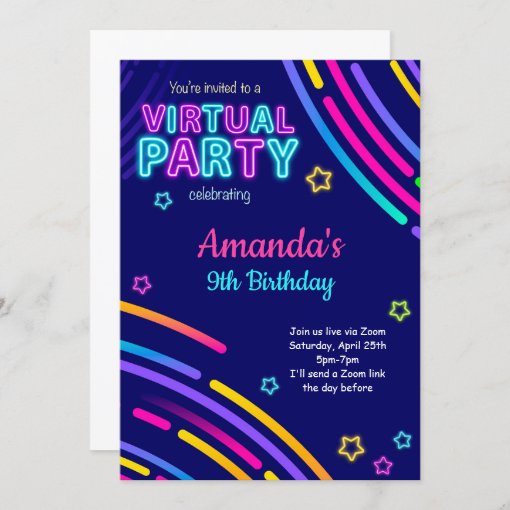 Virtual Birthday Invitation | Zazzle