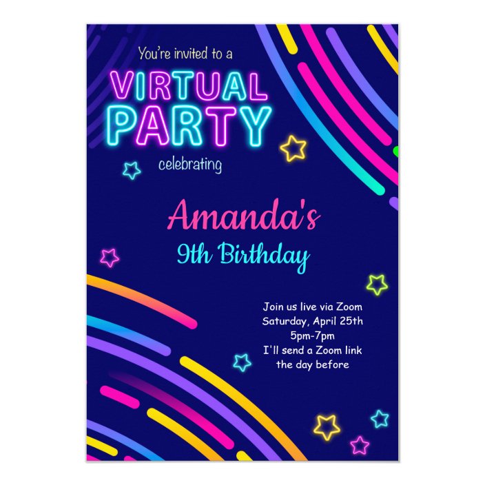Virtual Birthday Invitation | Zazzle.com
