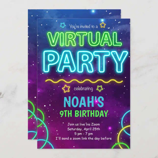 Virtual Birthday Invitation | Zazzle